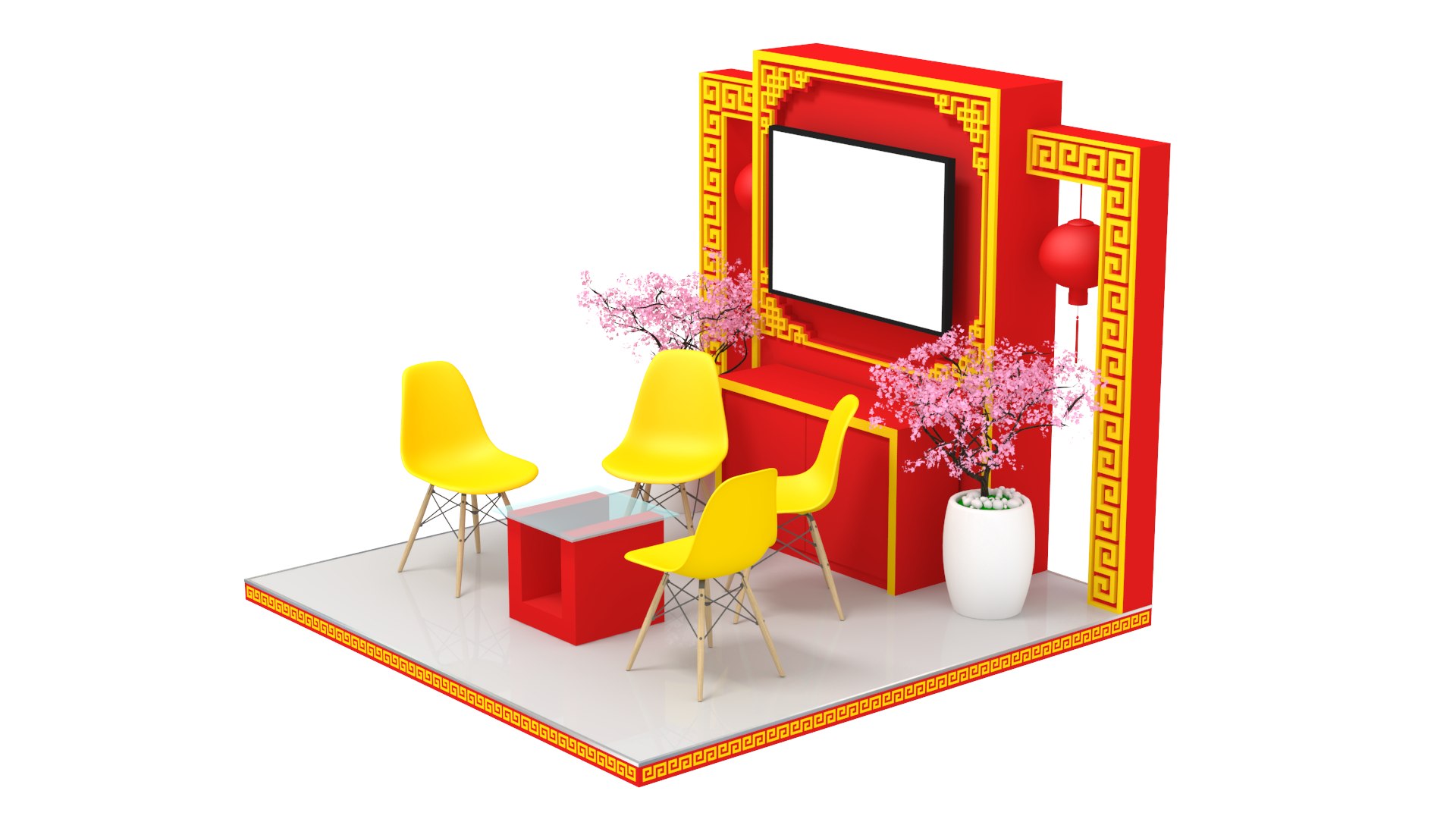 3D Stand Booth Imlek Chinese New Year 3x3 M Model - TurboSquid 1849252