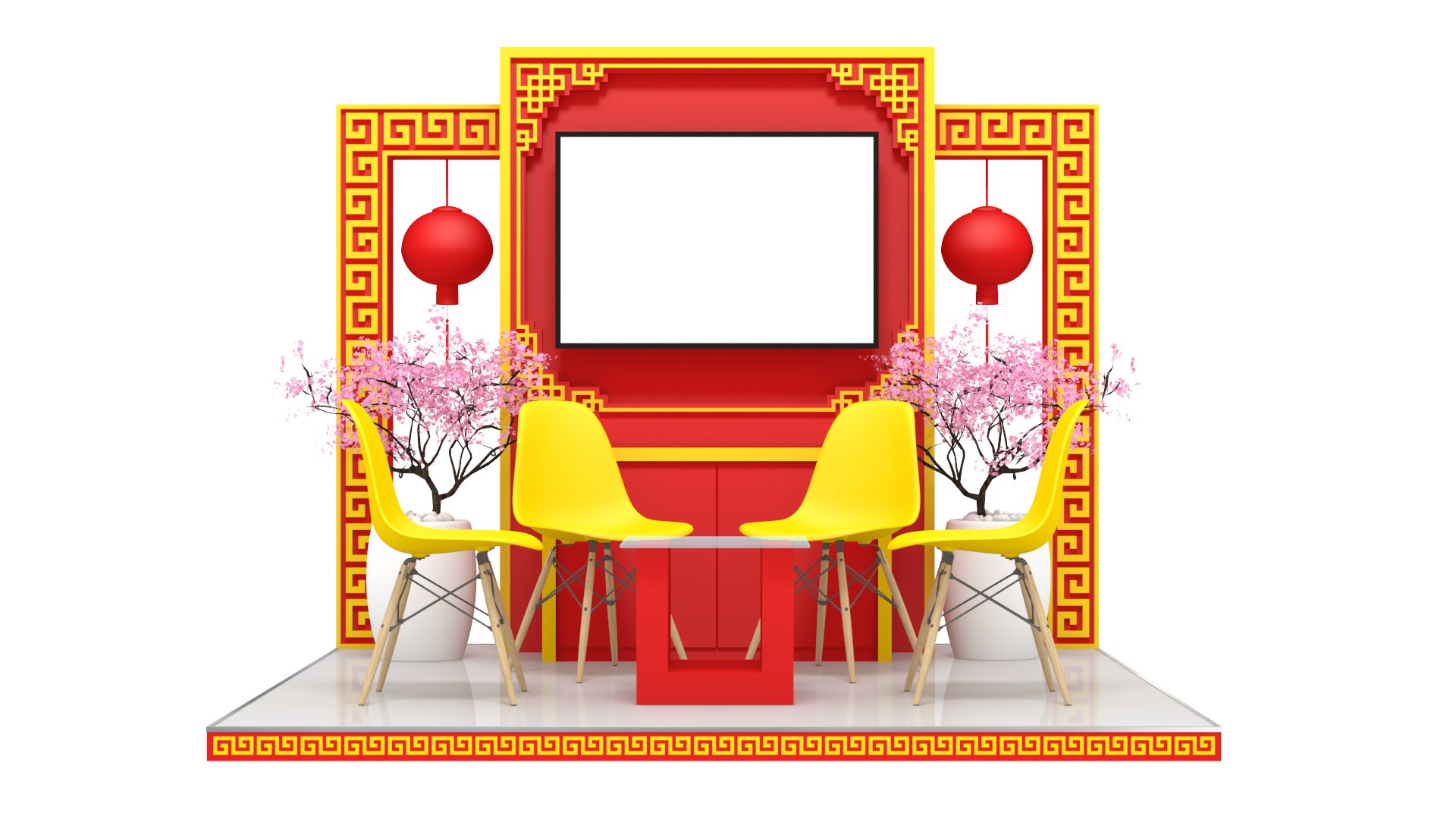 3D Stand Booth Imlek Chinese New Year 3x3 M Model - TurboSquid 1849252