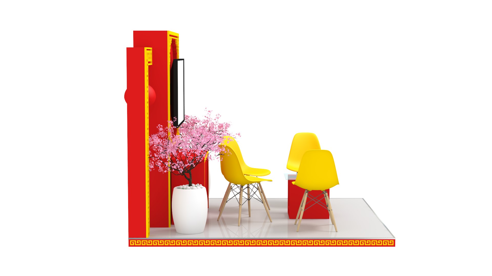 3D Stand Booth Imlek Chinese New Year 3x3 M Model - TurboSquid 1849252