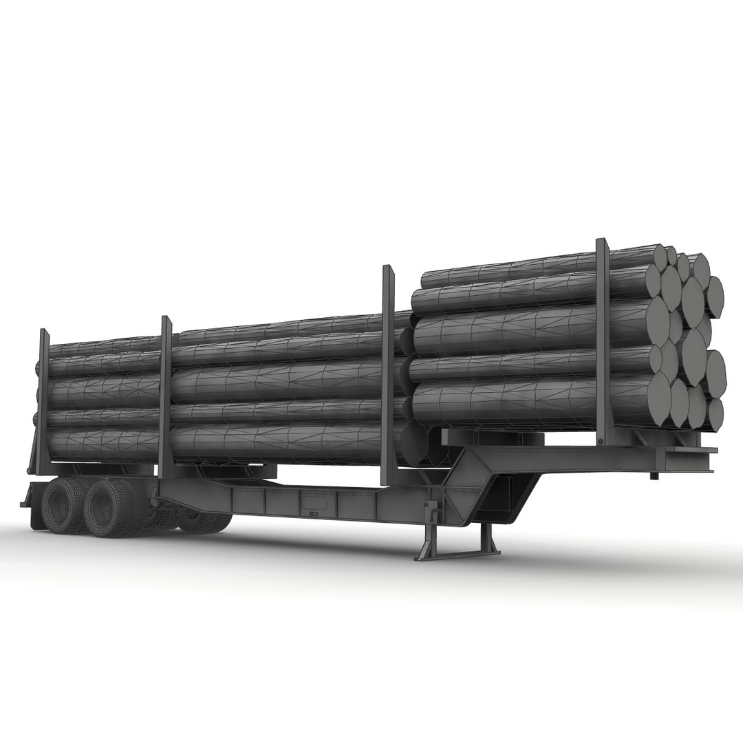 3d Model Of Logger Trailer Logging