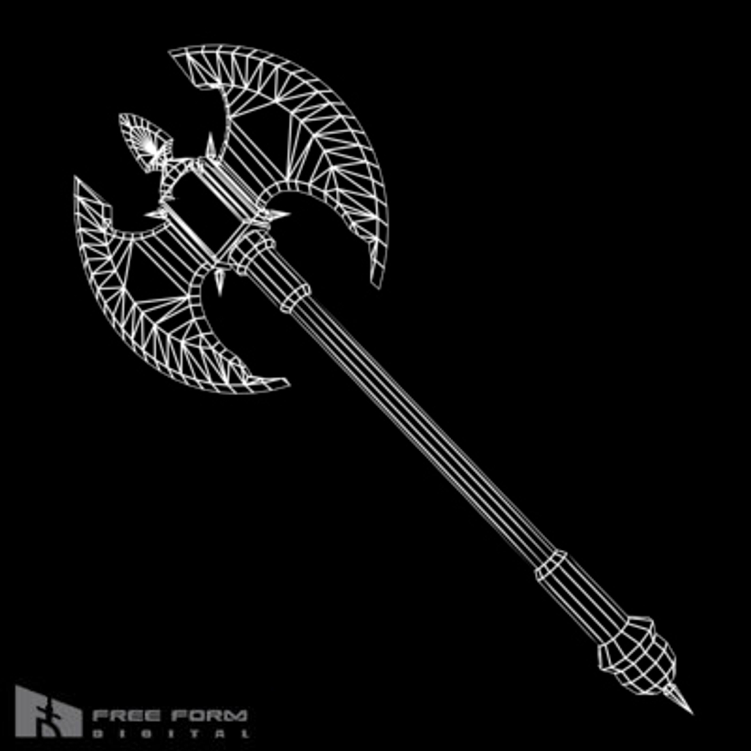 battle axe 3d model