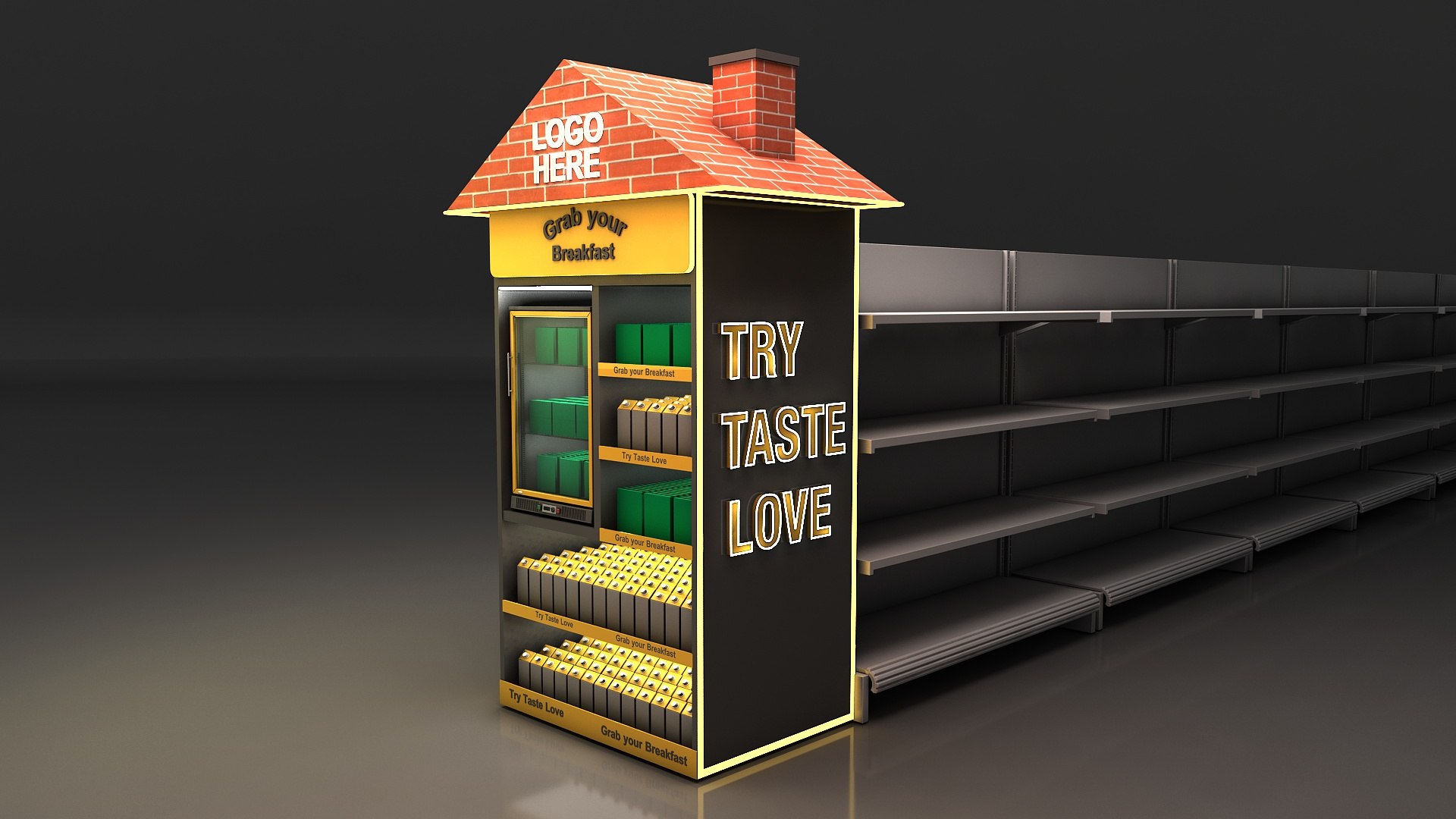 3D Supermarket Shelves Podium 3d Model - TurboSquid 1994741