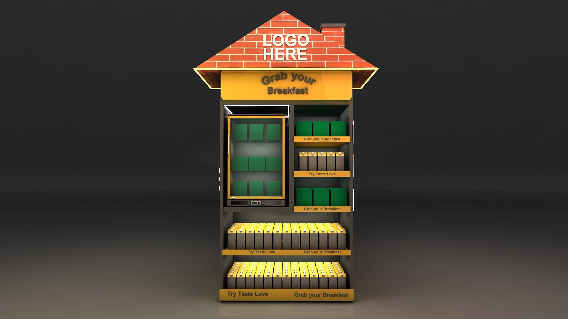 3D Supermarket Shelves Podium 3d Model - TurboSquid 1994741