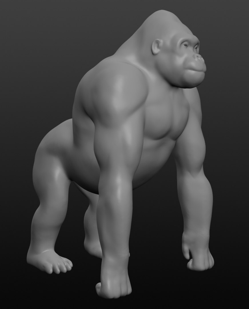 Gorilla Base Mesh 3D - TurboSquid 1412268