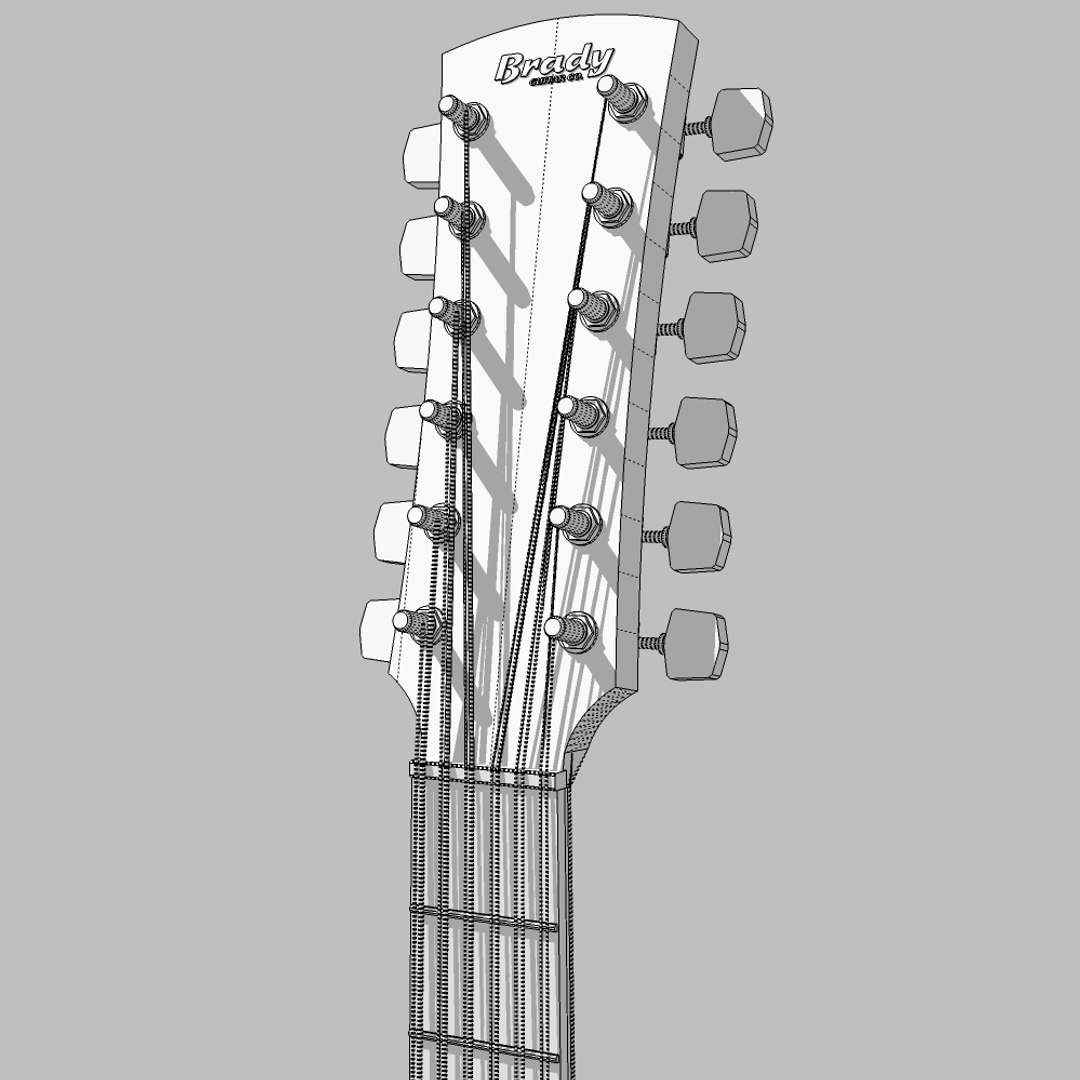 acoustic guitar 12 3d c4d