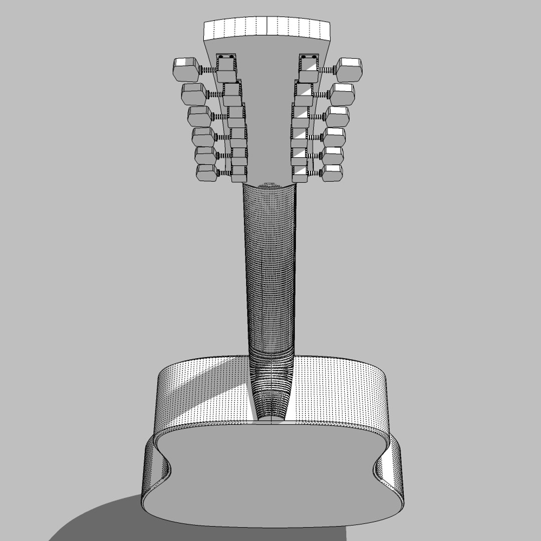 acoustic guitar 12 3d c4d