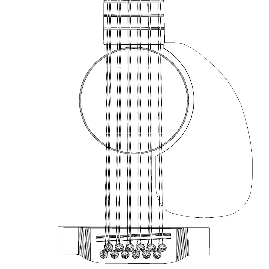 acoustic guitar 12 3d c4d