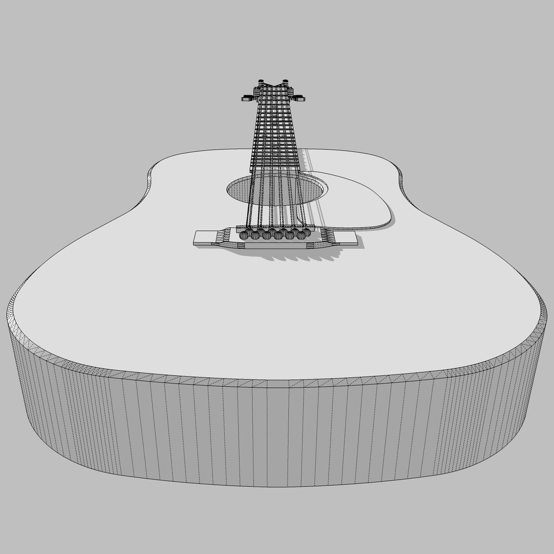 acoustic guitar 12 3d c4d