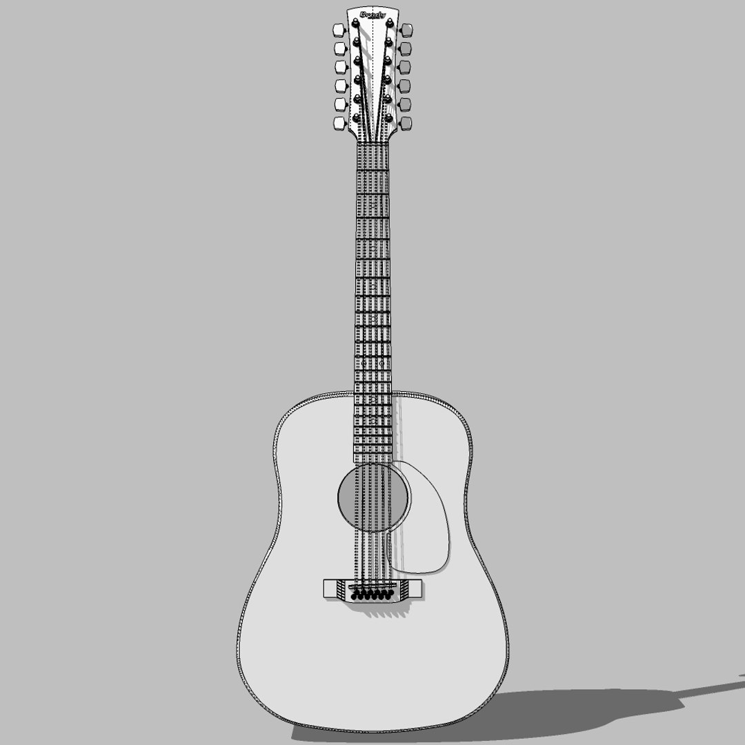 acoustic guitar 12 3d c4d