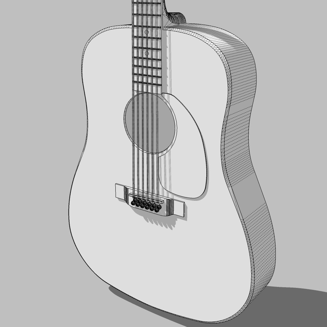 acoustic guitar 12 3d c4d