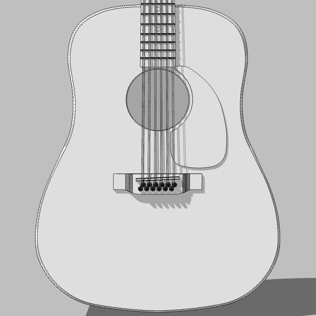 acoustic guitar 12 3d c4d
