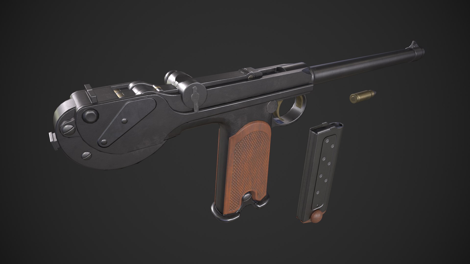 Borchardt C93 Pistol 3D Model - TurboSquid 2103258