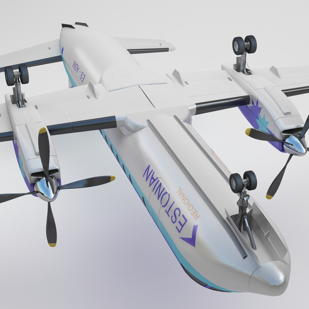 3d Model Passenger Aircraft Saab 340