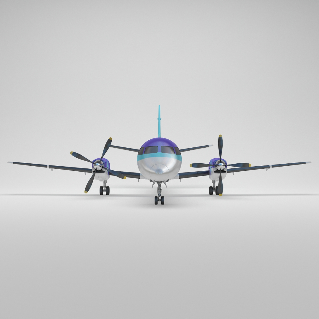3d model passenger aircraft saab 340