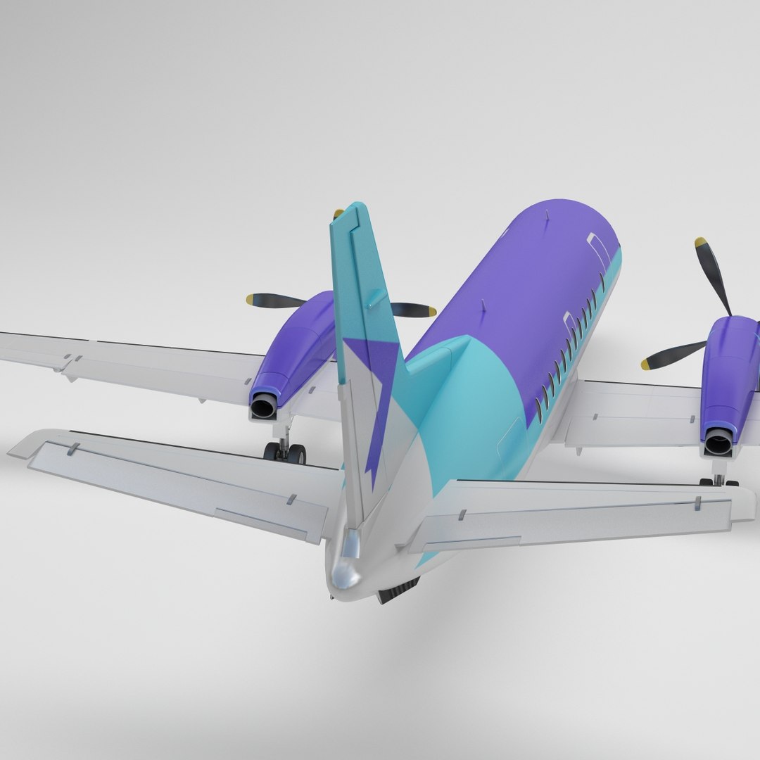 3d model passenger aircraft saab 340