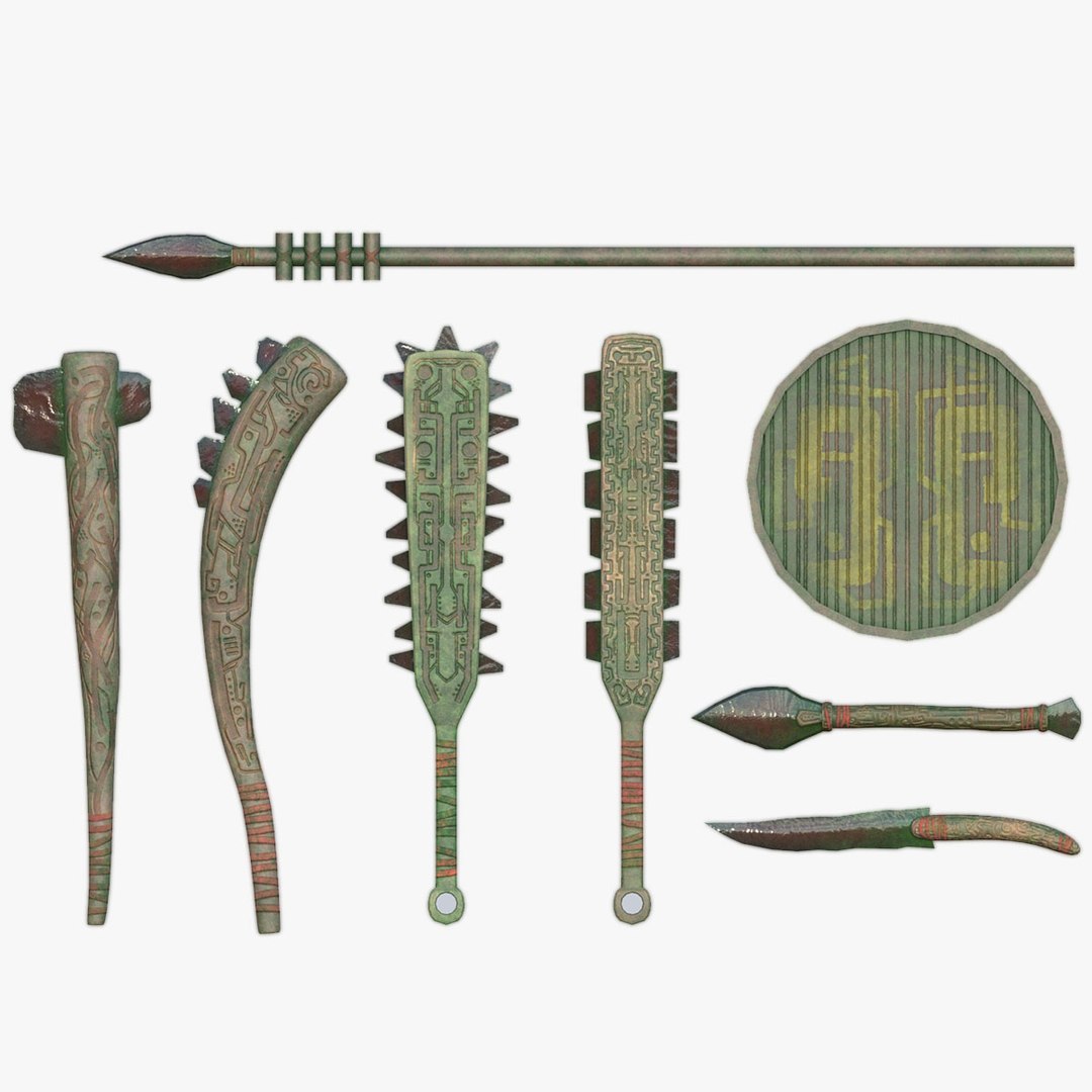 3D Model Mayan Weapon Collection - TurboSquid 2390734