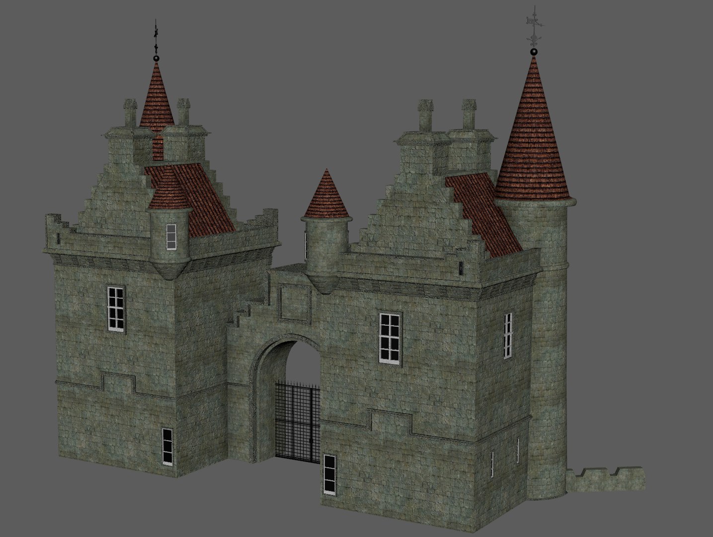Fantasy Castle Gate Landscape. Model - TurboSquid 1718694