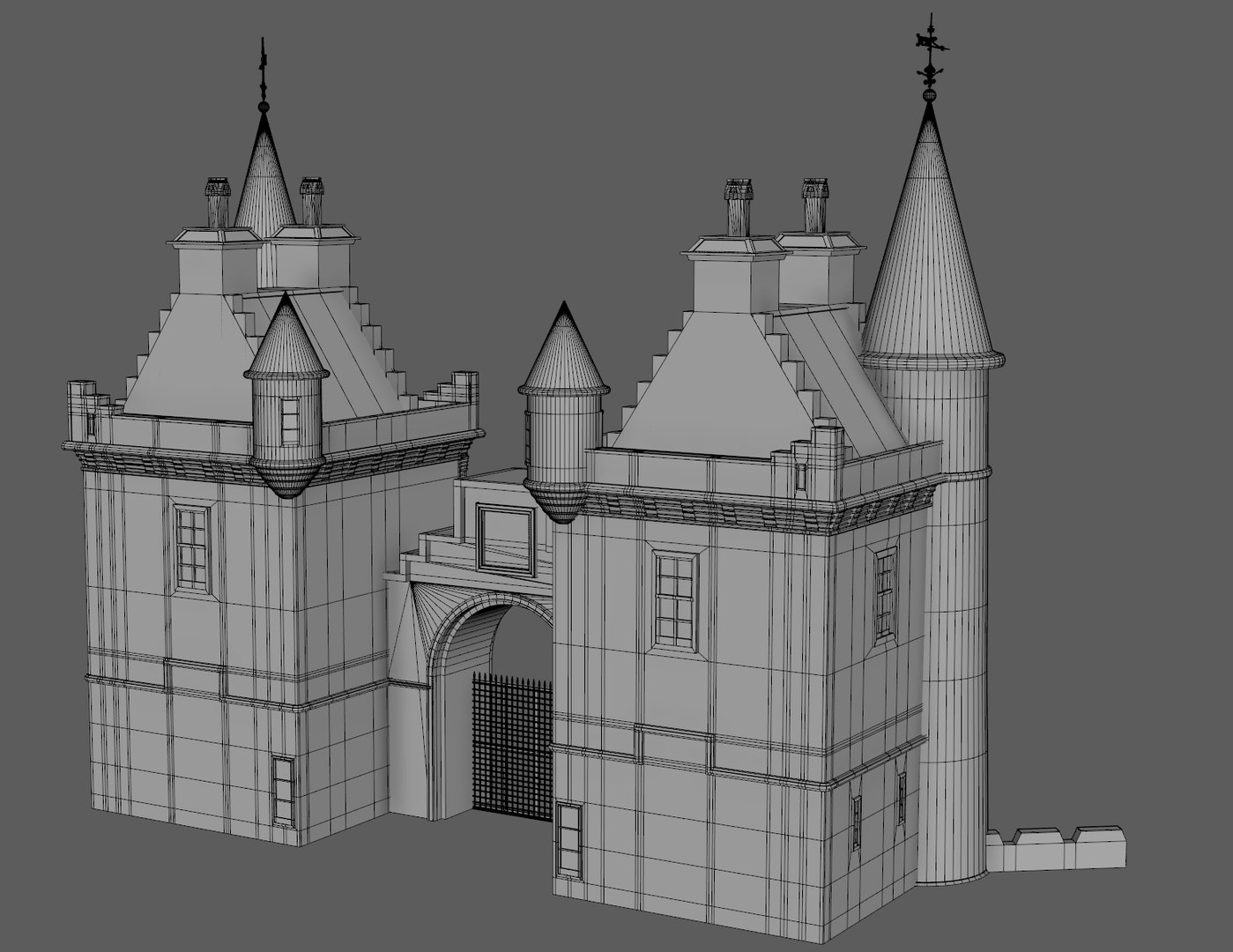 Fantasy Castle Gate Landscape. Model - TurboSquid 1718694