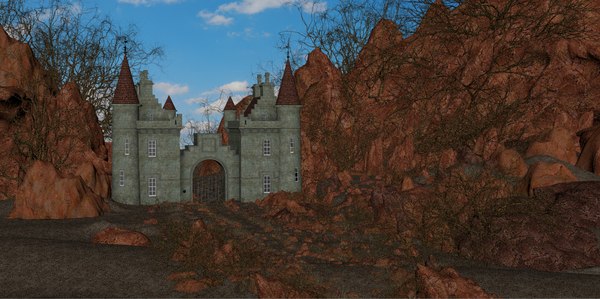 Fantasy Castle Gate landscape. model - TurboSquid 1718694