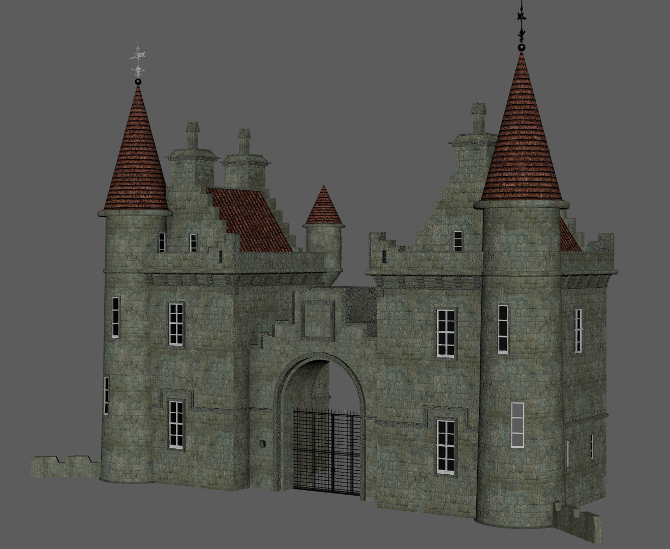 Fantasy Castle Gate landscape. model - TurboSquid 1718694