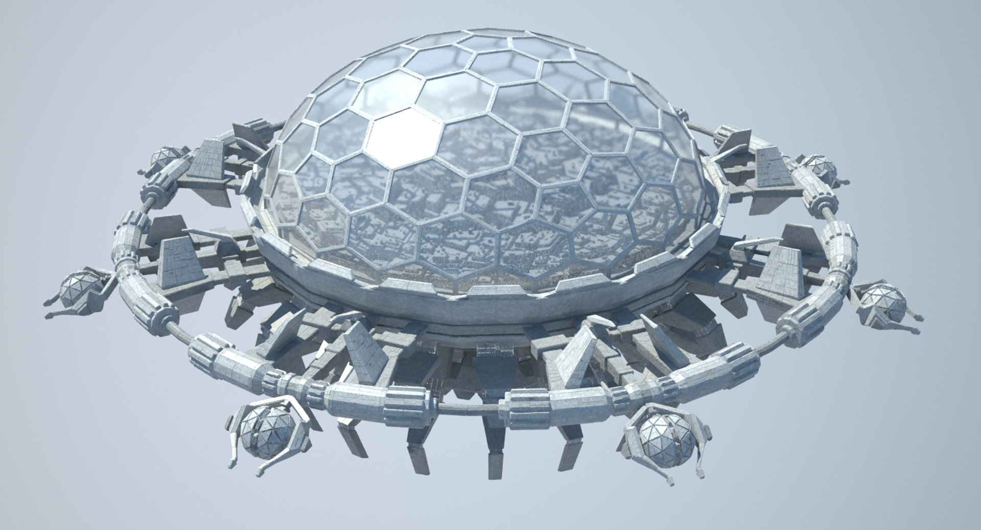 Ocean Flying City 3D Model - TurboSquid 1199144