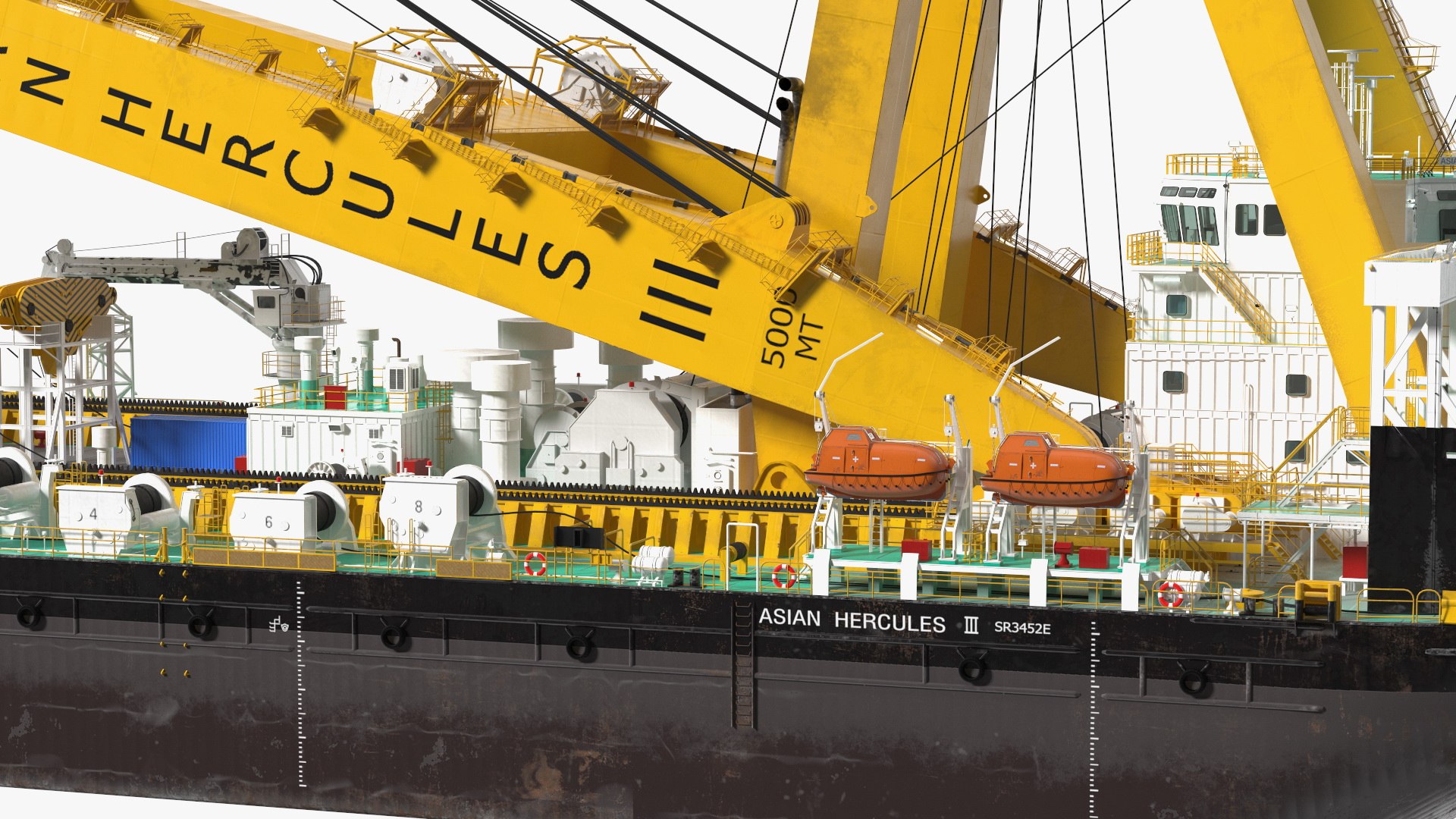 Floating Crane Ship model - TurboSquid 1874691