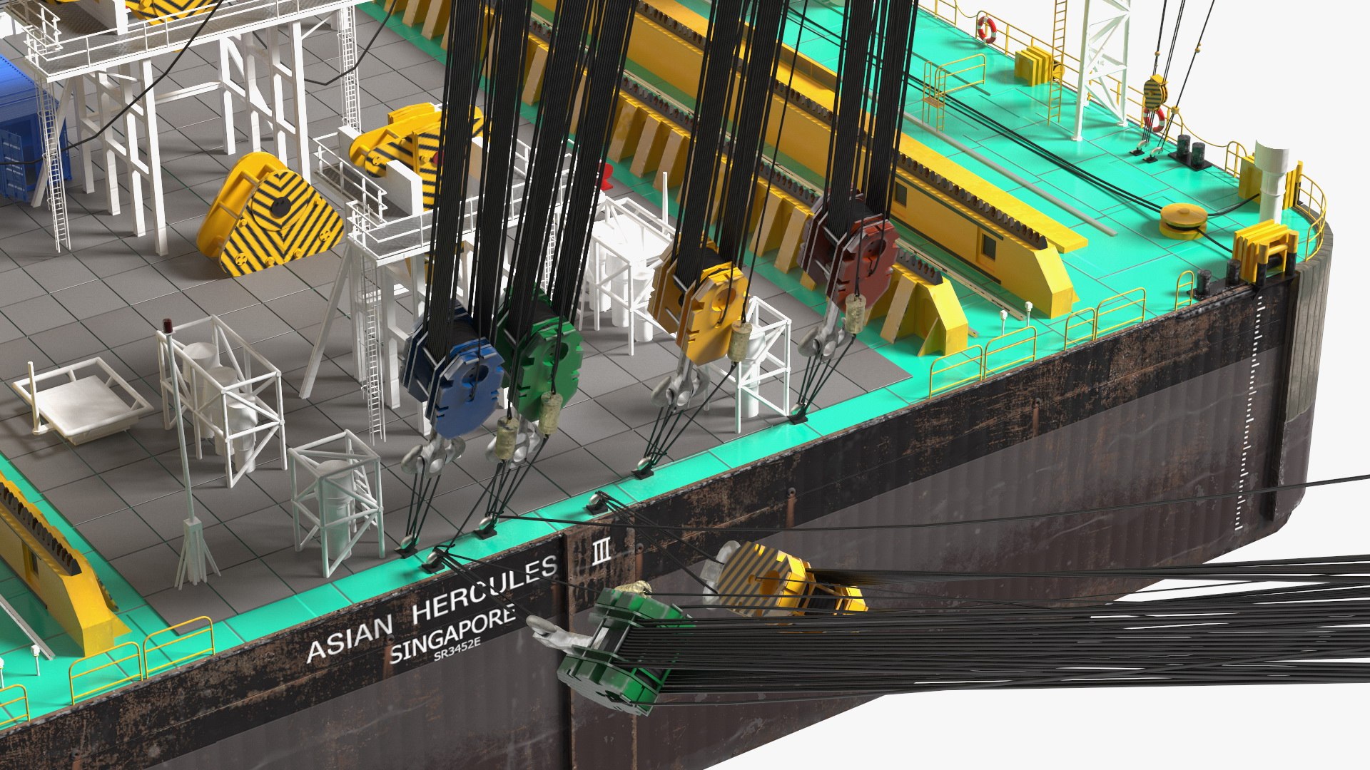 Floating Crane Ship model - TurboSquid 1874691