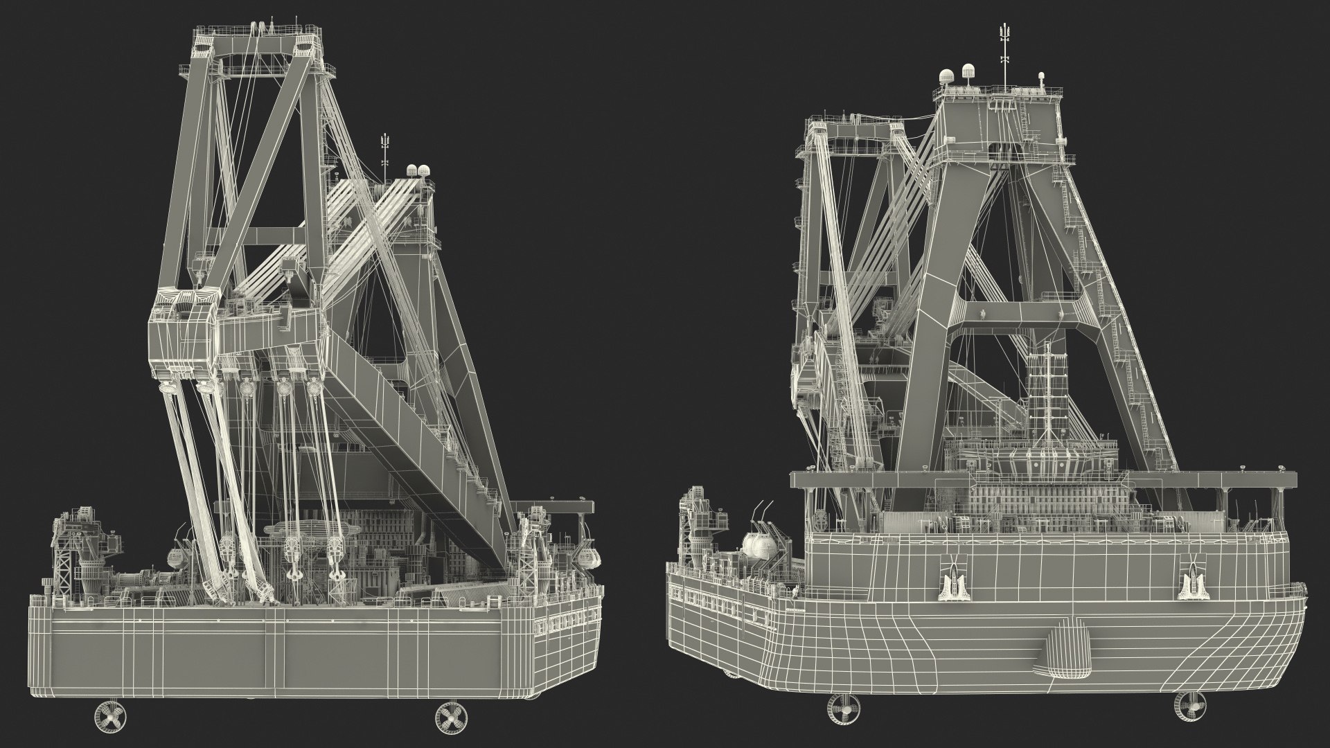 Floating Crane Ship model - TurboSquid 1874691