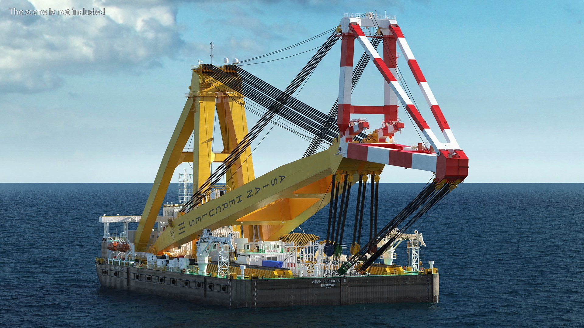 Floating Crane Ship model - TurboSquid 1874691