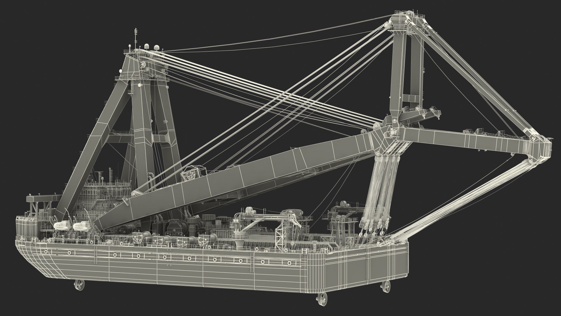 Floating Crane Ship model - TurboSquid 1874691