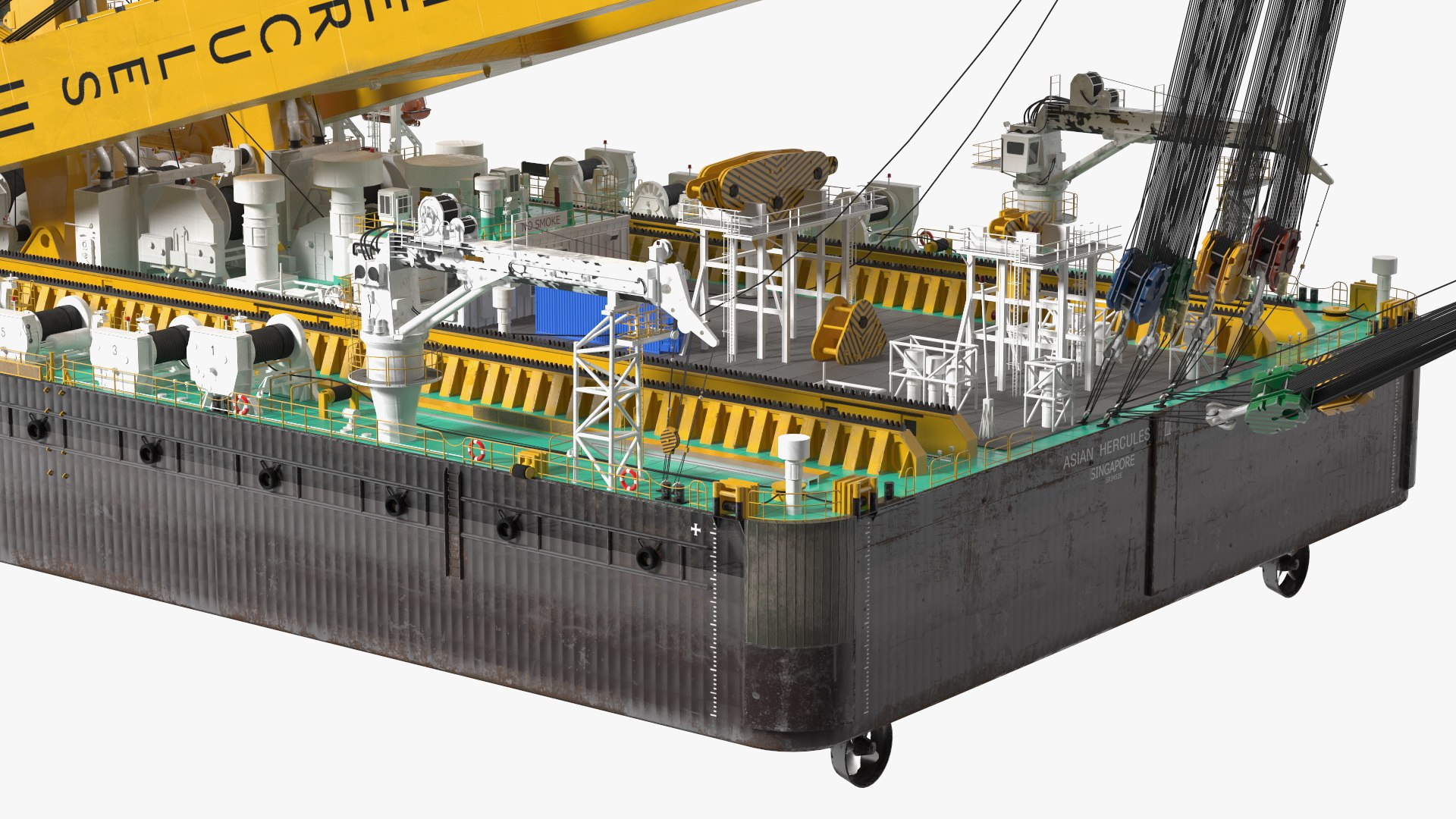 Floating Crane Ship model - TurboSquid 1874691