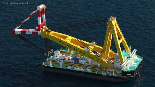 Floating Crane Ship model - TurboSquid 1874691