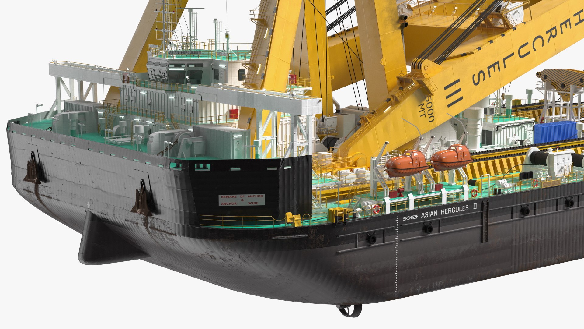 Floating Crane Ship model - TurboSquid 1874691