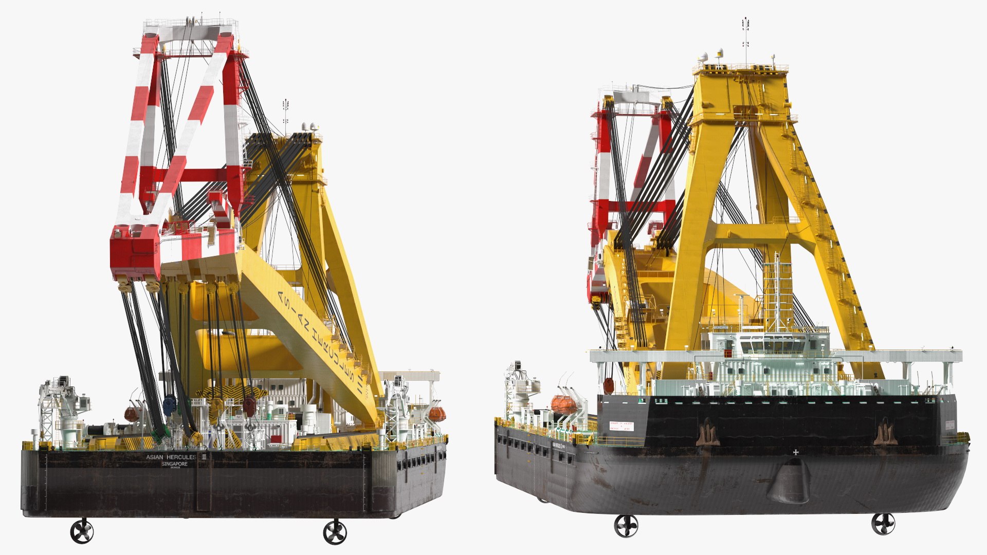 Floating Crane Ship model - TurboSquid 1874691