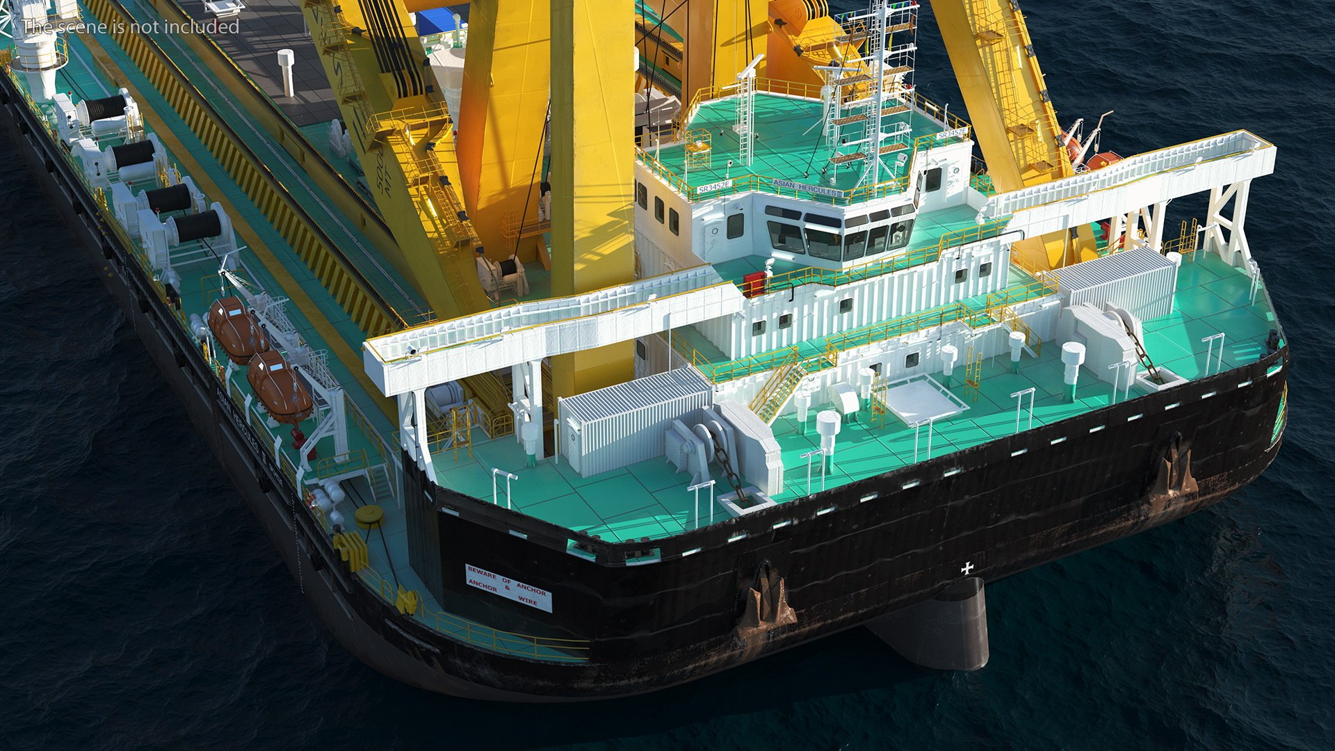 Floating Crane Ship model - TurboSquid 1874691