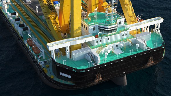 Floating Crane Ship model - TurboSquid 1874691