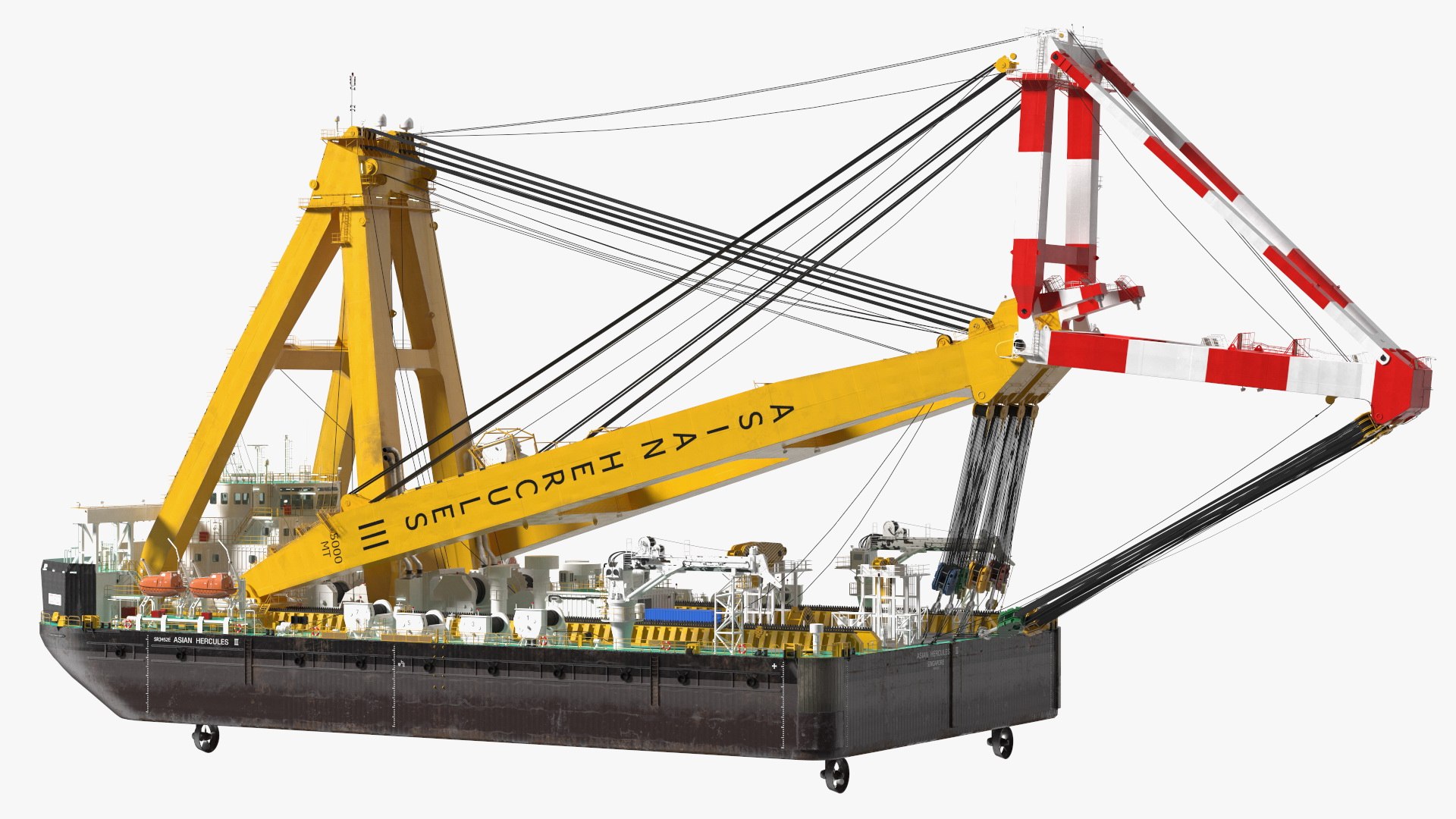 Floating Crane Ship model - TurboSquid 1874691
