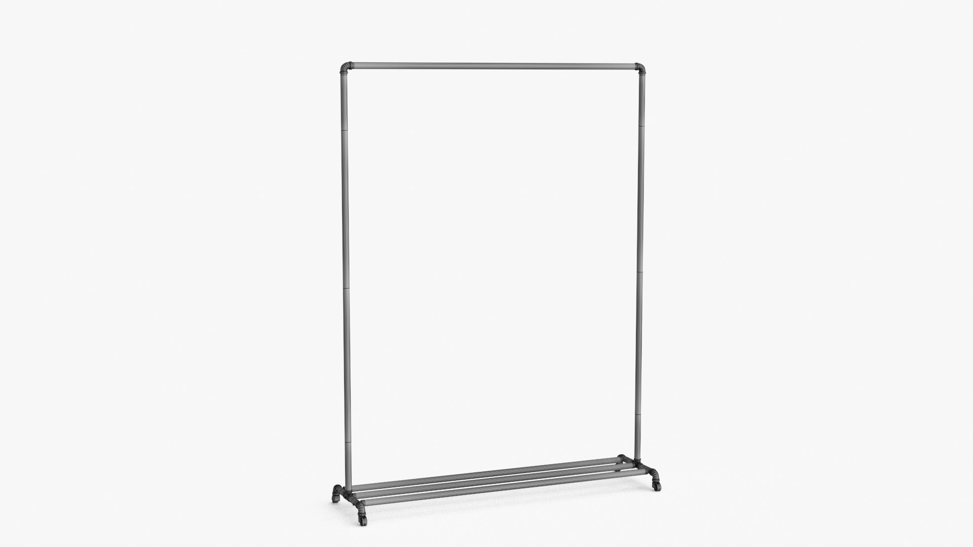 3D Industrial Pipe Clothing Rack - TurboSquid 2277267