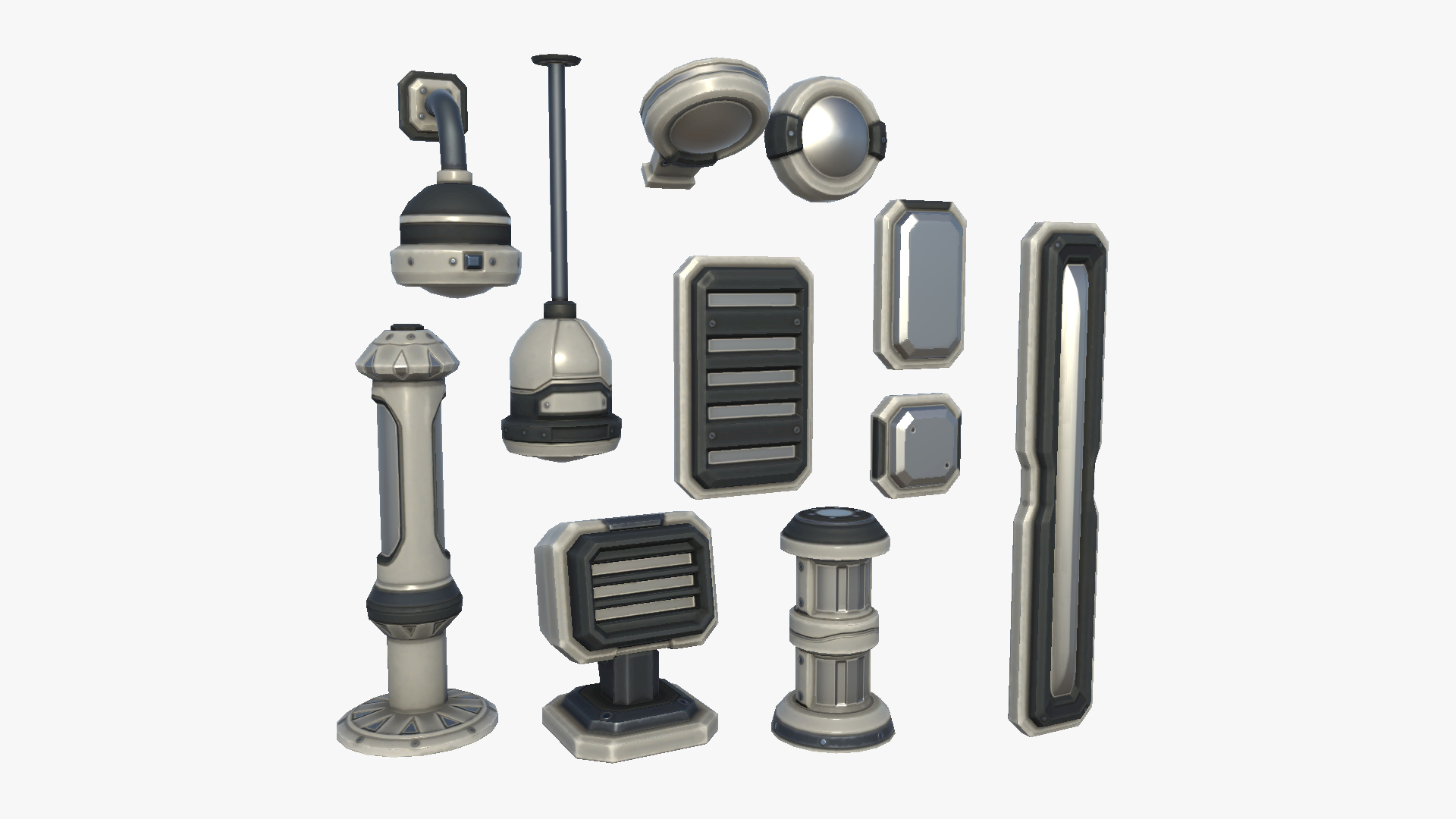 Stylized Sci-Fi Cyberpunk Lights Lightbulb Lighting Streetlight Lamp ...