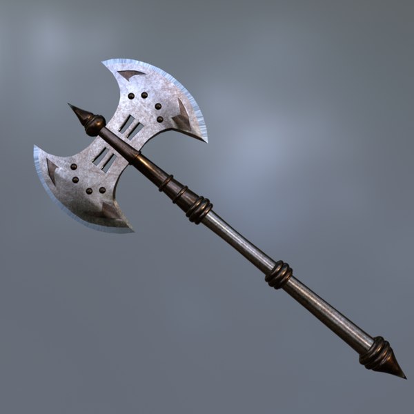 Machado Duplo Medieval Modelo 3D - TurboSquid 2250896