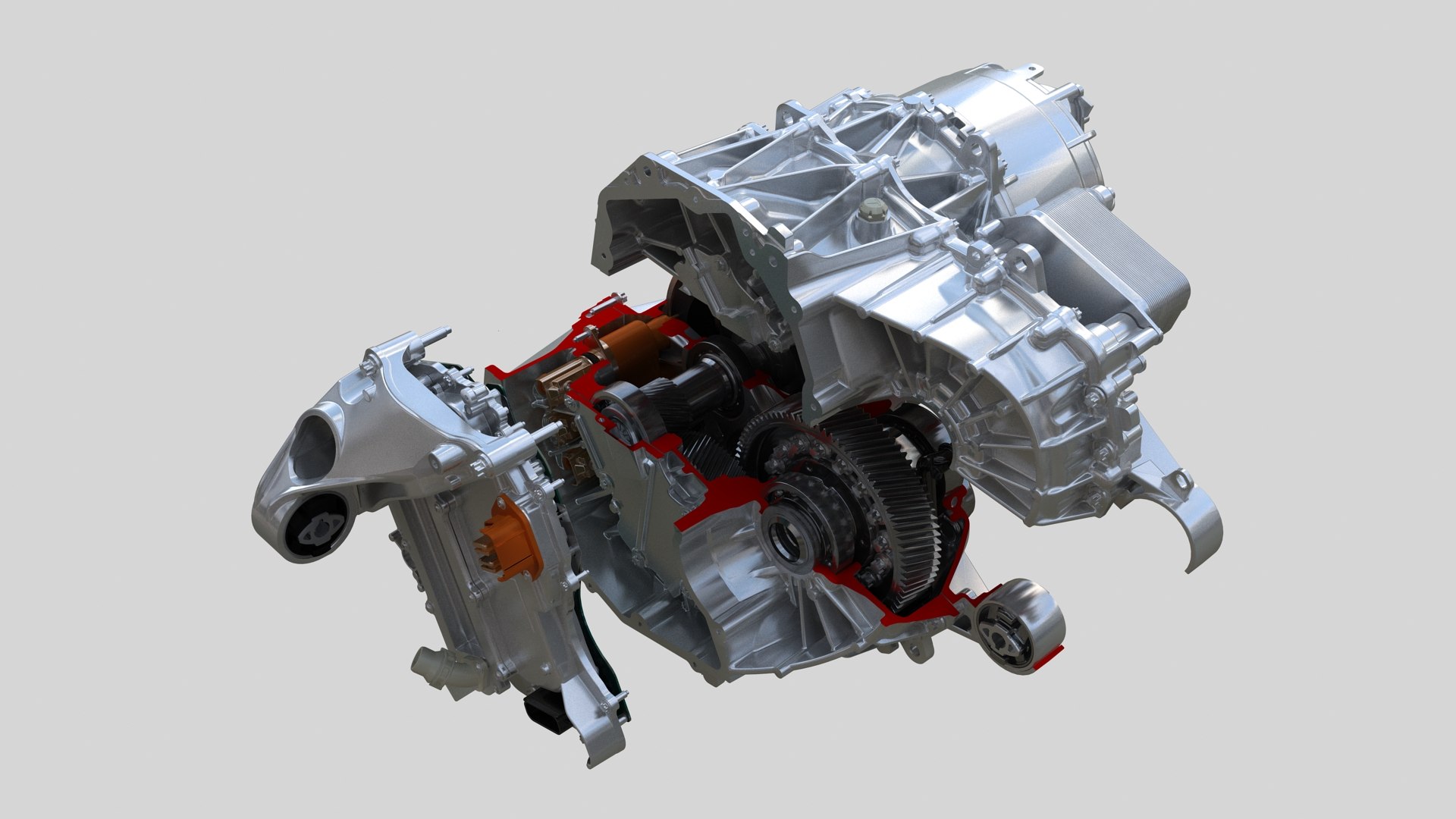 3D Electric Motor Engine For Cars With Section-ANIMATED Model ...