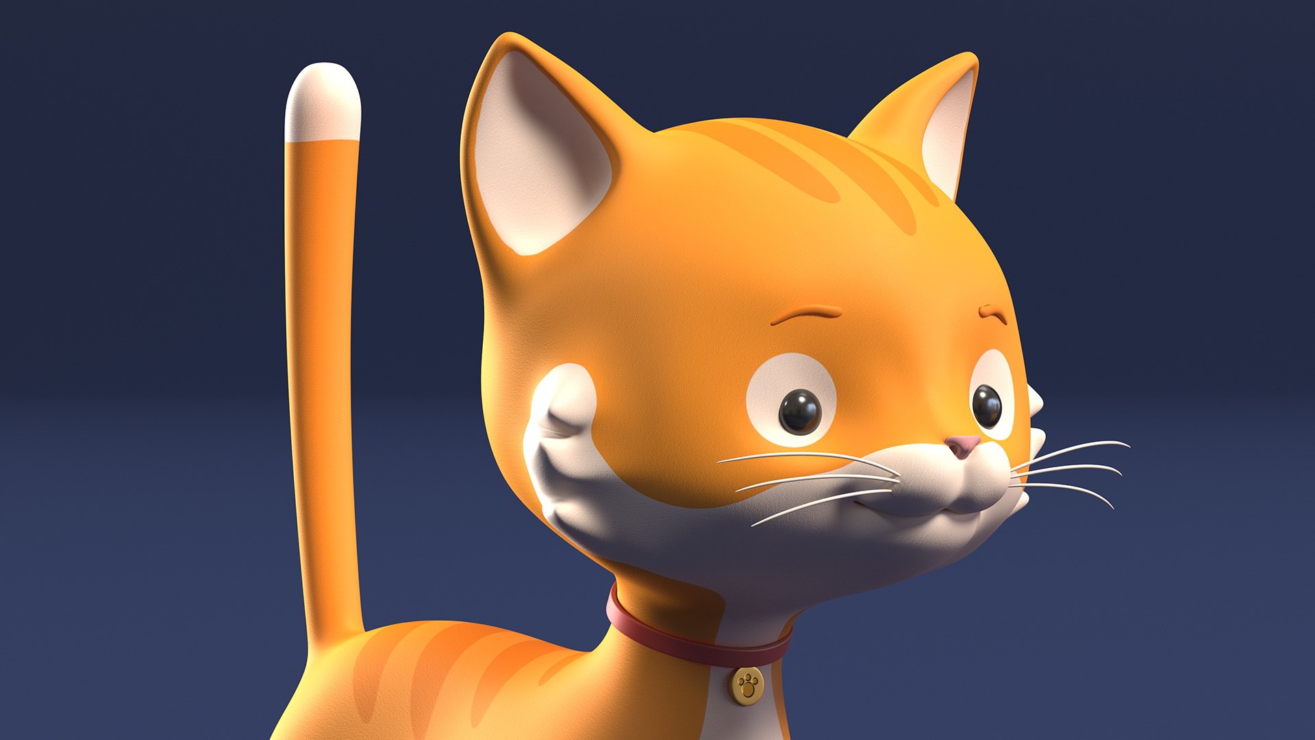 Small And Funny Cartoon Cat Model - TurboSquid 1956124