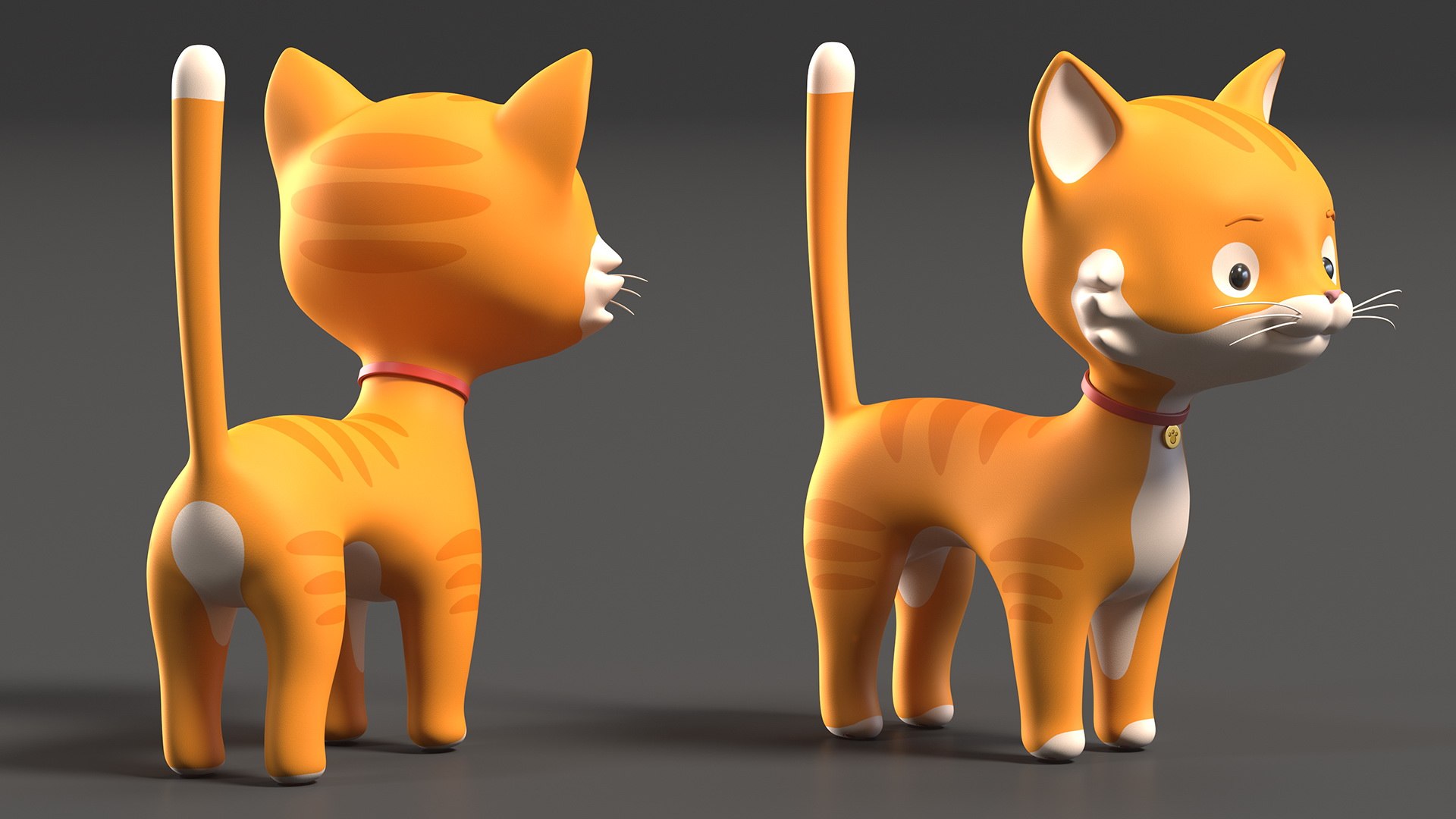 Small and Funny Cartoon Cat model - TurboSquid 1956124