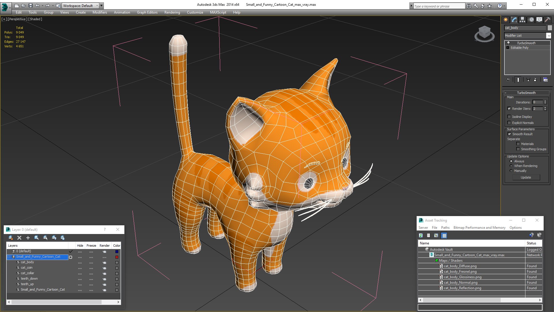 Small and Funny Cartoon Cat model - TurboSquid 1956124
