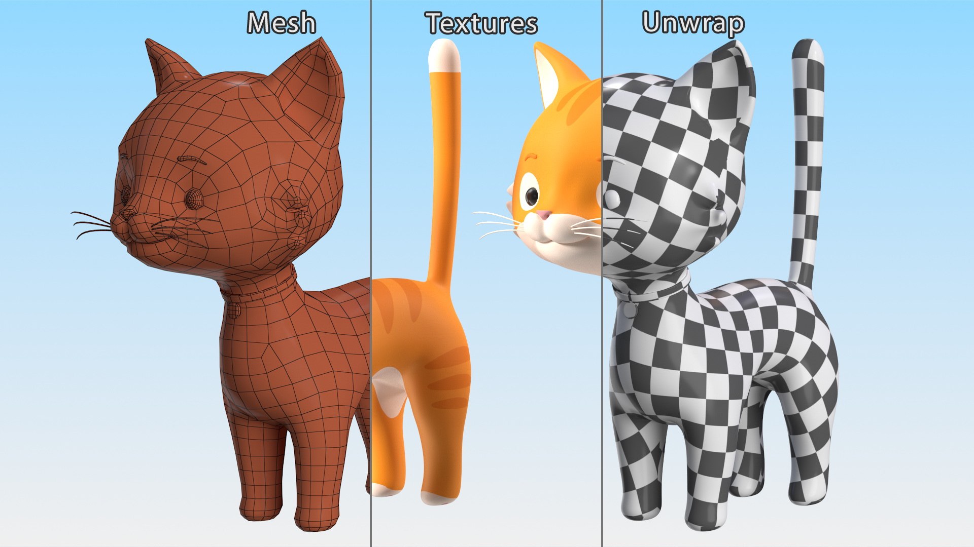Small and Funny Cartoon Cat model - TurboSquid 1956124