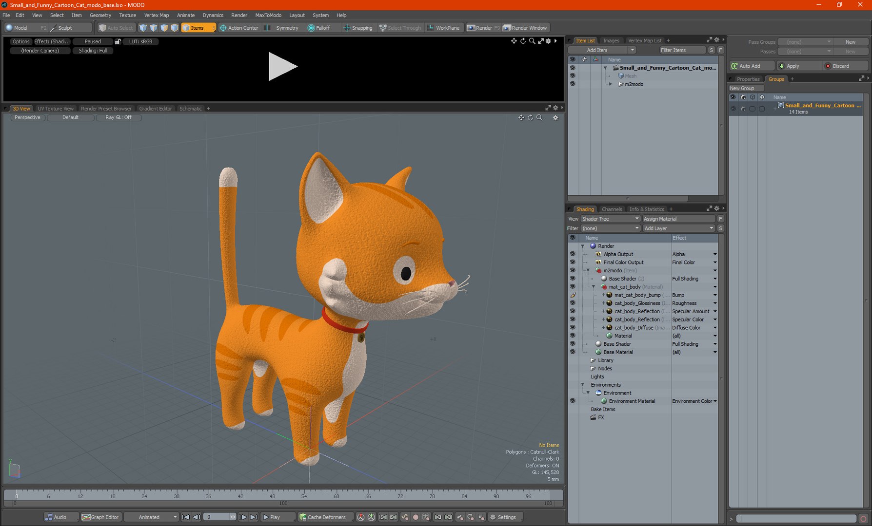 Small and Funny Cartoon Cat model - TurboSquid 1956124