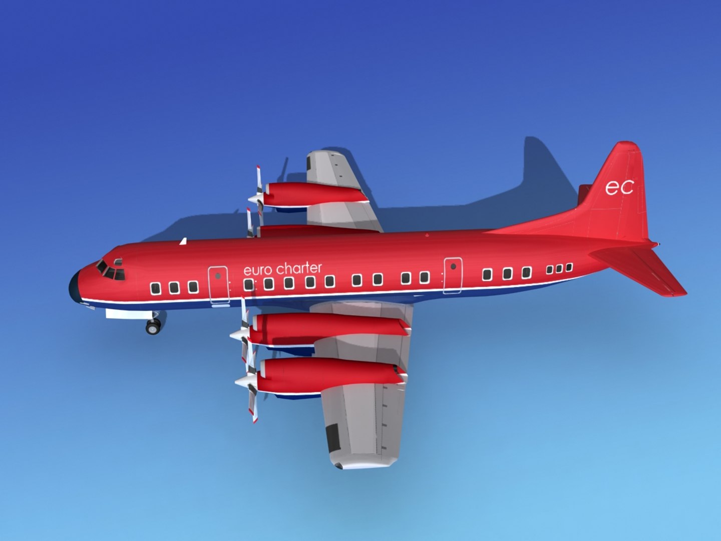 Propellers Electra Lockheed Charter 3d Max