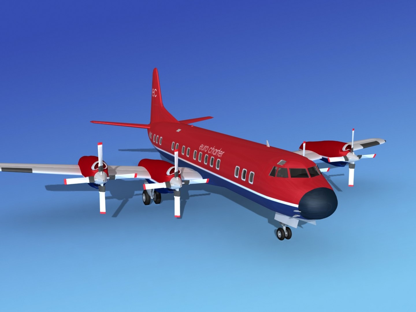 Propellers Electra Lockheed Charter 3d Max