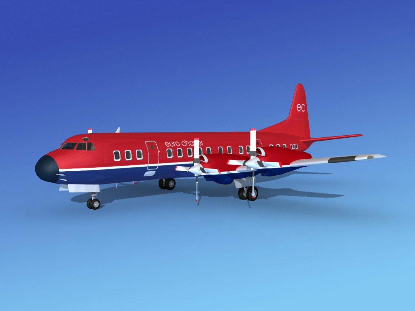 Propellers Electra Lockheed Charter 3d Max