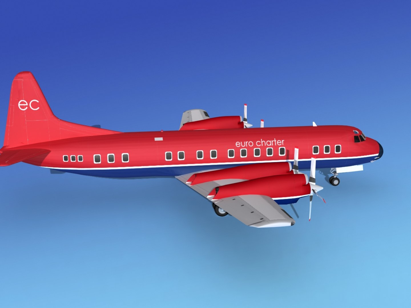 Propellers Electra Lockheed Charter 3d Max
